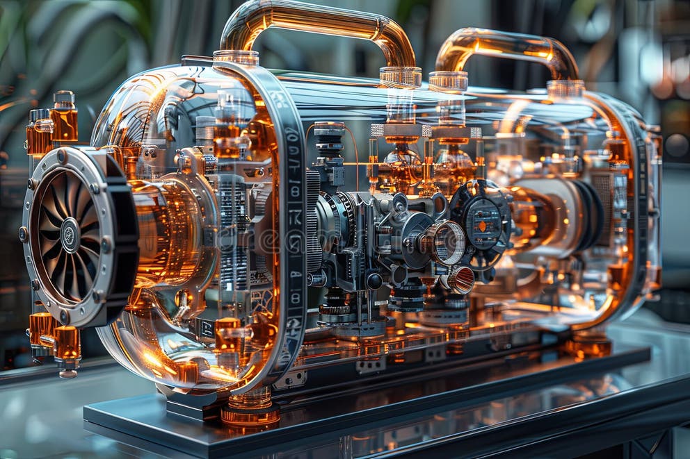 A Computer with Many Computer Chips and the Fans on the Tower, Photo ...