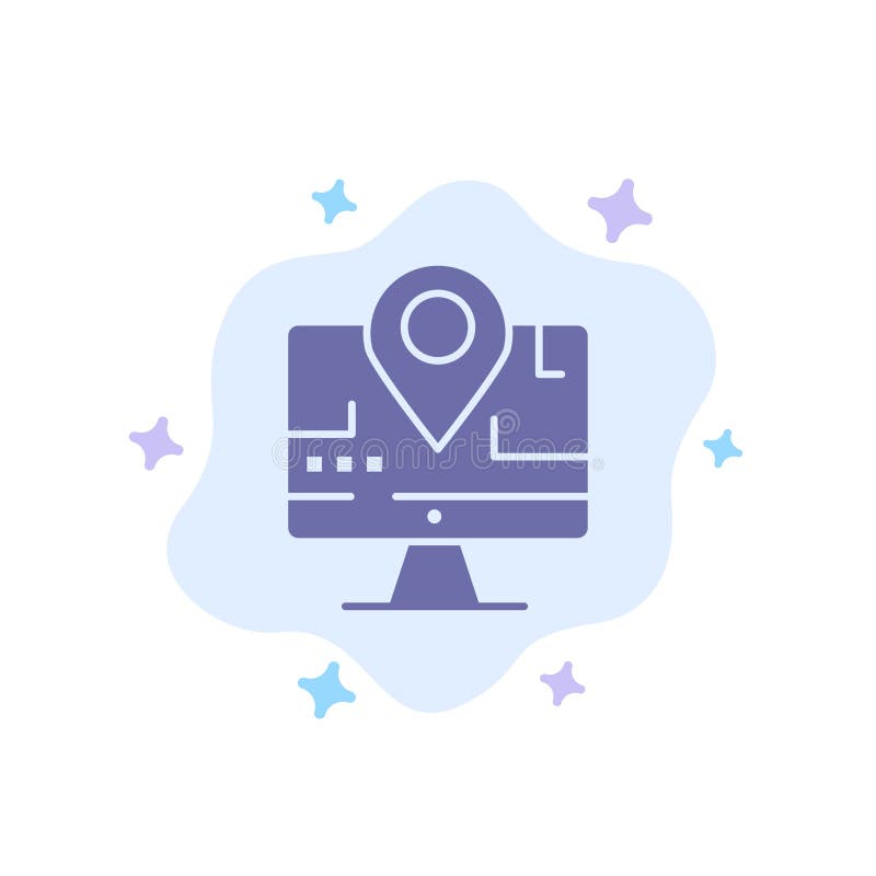 Computer, Map, Location, Education Blue Icon on Abstract Cloud ...
