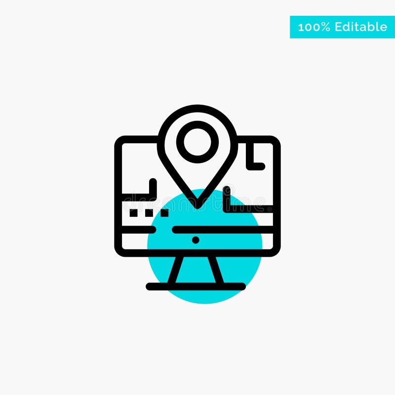 Computer, Map, Location, Education Turquoise Highlight Circle Point Vector Icon Stock Vector ...