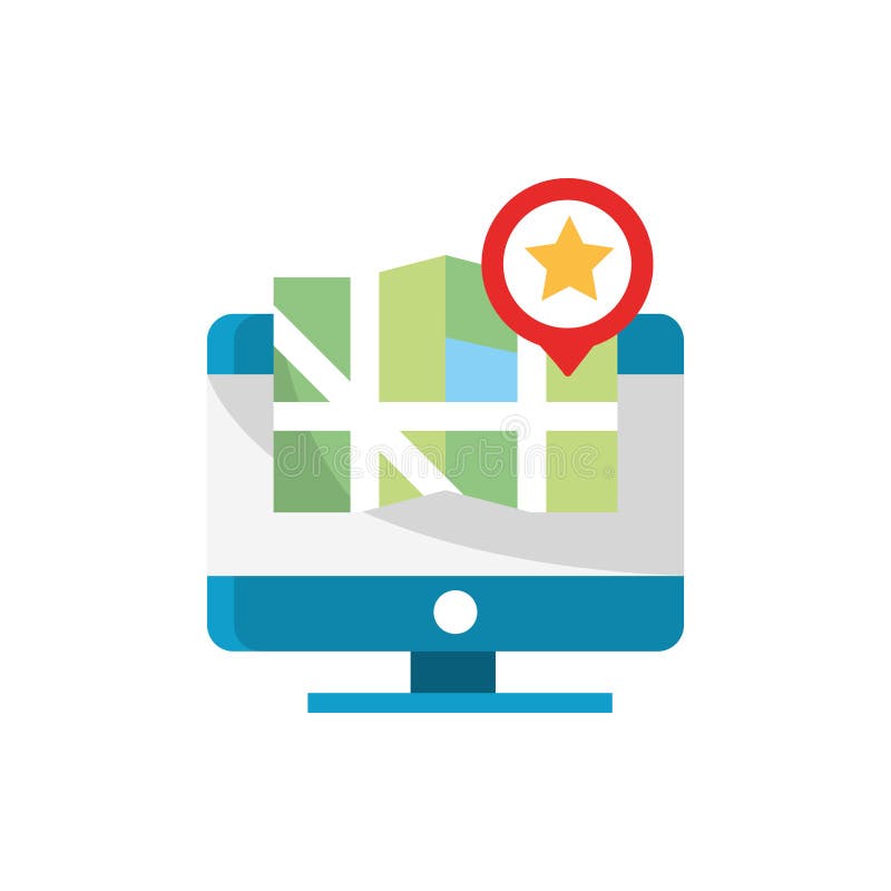 Computer Map Location Favourite Pointer Gps Navigation Stock Vector ...