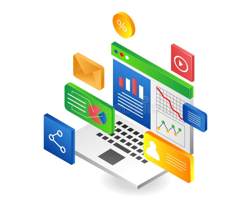 Computer Marketing Business Data Analysis Stock Illustration ...