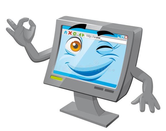 Computer mascot stock illustration. Illustration of character - 16218579