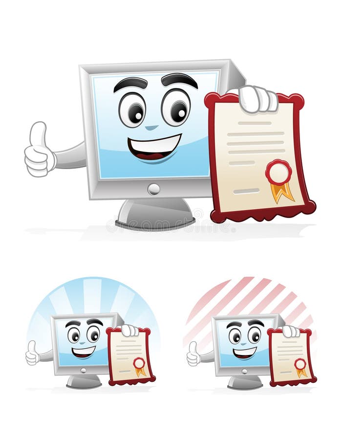 Computer Mascot - Two Thumbs Up Stock Illustration - Illustration of ...