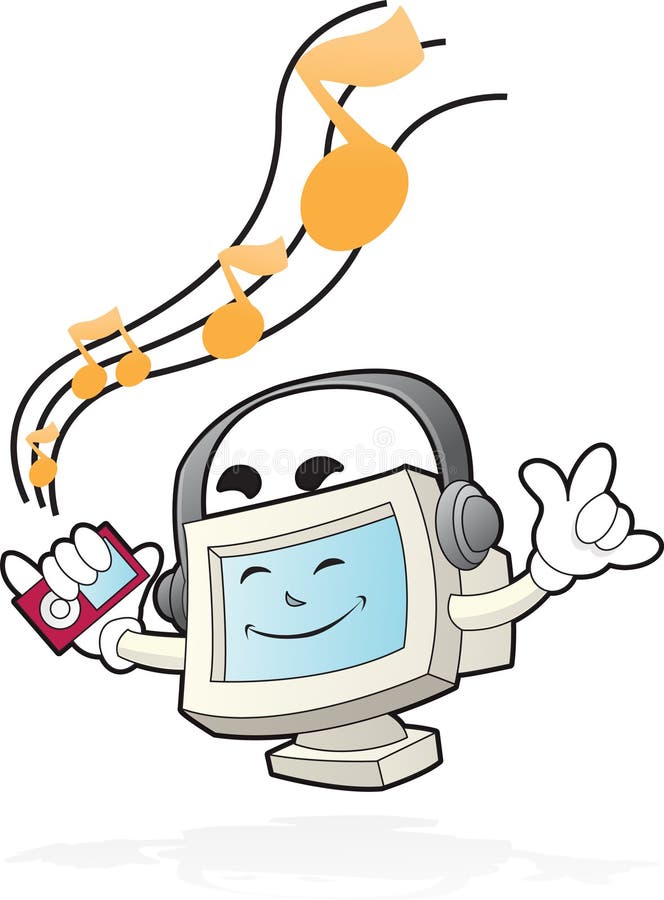 Computer Mascot - Two Thumbs Up Stock Illustration - Illustration of ...