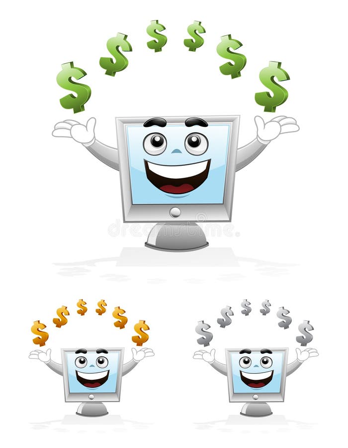 Computer Mascot - Two Thumbs Up Stock Illustration - Illustration of ...