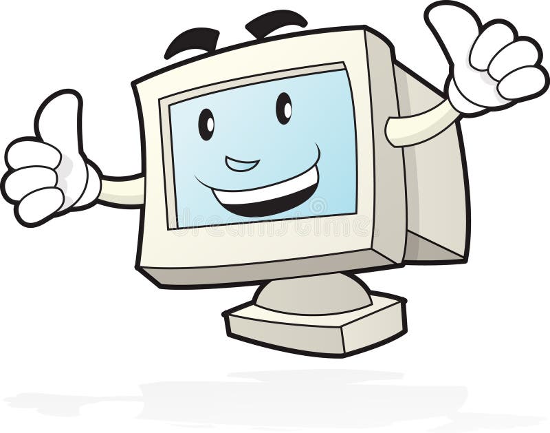 Computer Mascot - Two Thumbs Up Stock Illustration - Illustration of ...