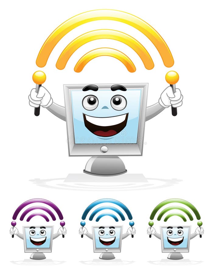 Computer Mascot - Two Thumbs Up Stock Illustration - Illustration of ...