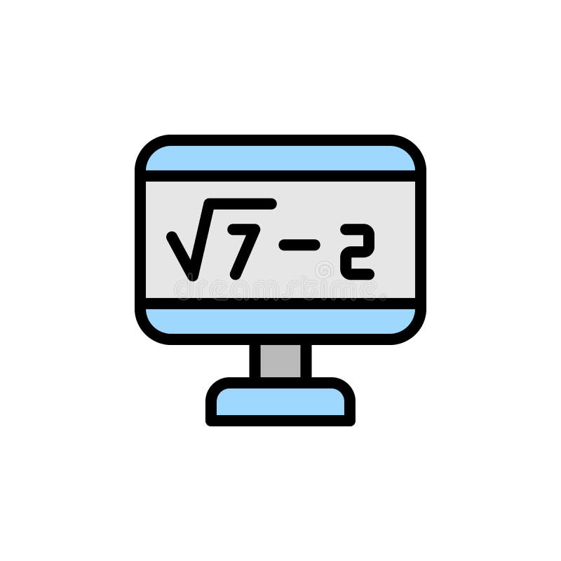 Computer, Math Icon. Simple Color with Outline Vector Elements of ...
