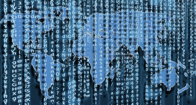 Computer Matrix Background Art Design. Digits on Screen Stock Image ...