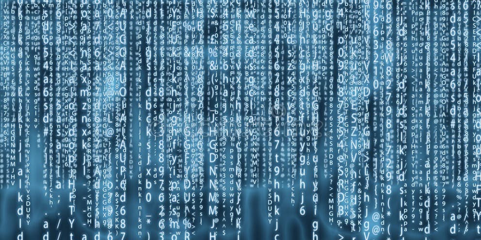 Computer Matrix Background Art Design. Digits on Screen Stock Image ...