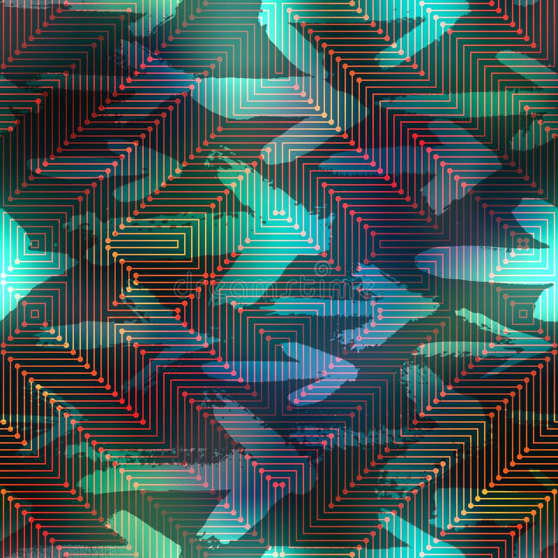 Computer Grid Matrix Pattern on Blurred Background Stock Vector ...