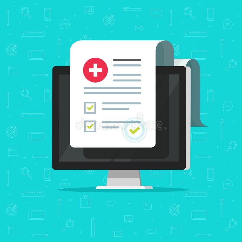 Computer and Medical Form List, Results Data and Approved Check Mark ...
