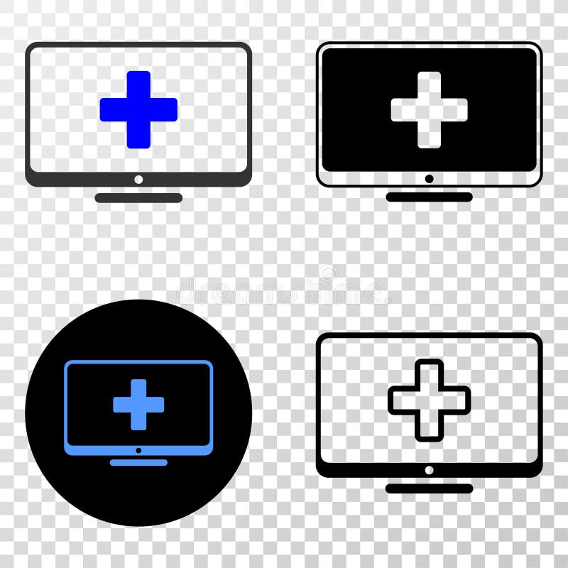 Computer Medicine Vector EPS Icon with Contour Version Stock Vector ...