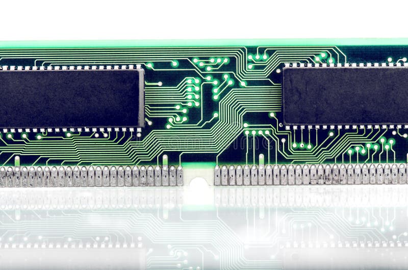 Computer Memory Closeup with on White Stock Image - Image of macro ...