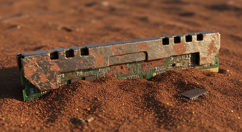 Computer Memory in Desert Sand Landscape Representing Technological ...