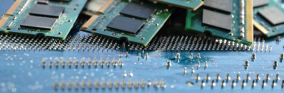 Computer memory details stock photo. Image of motherboard - 35648024