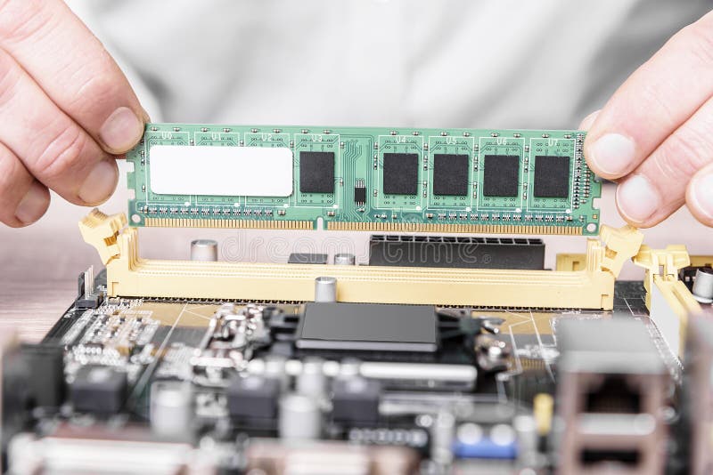 Computer Memory Installation Stock Image - Image of design, equipment ...