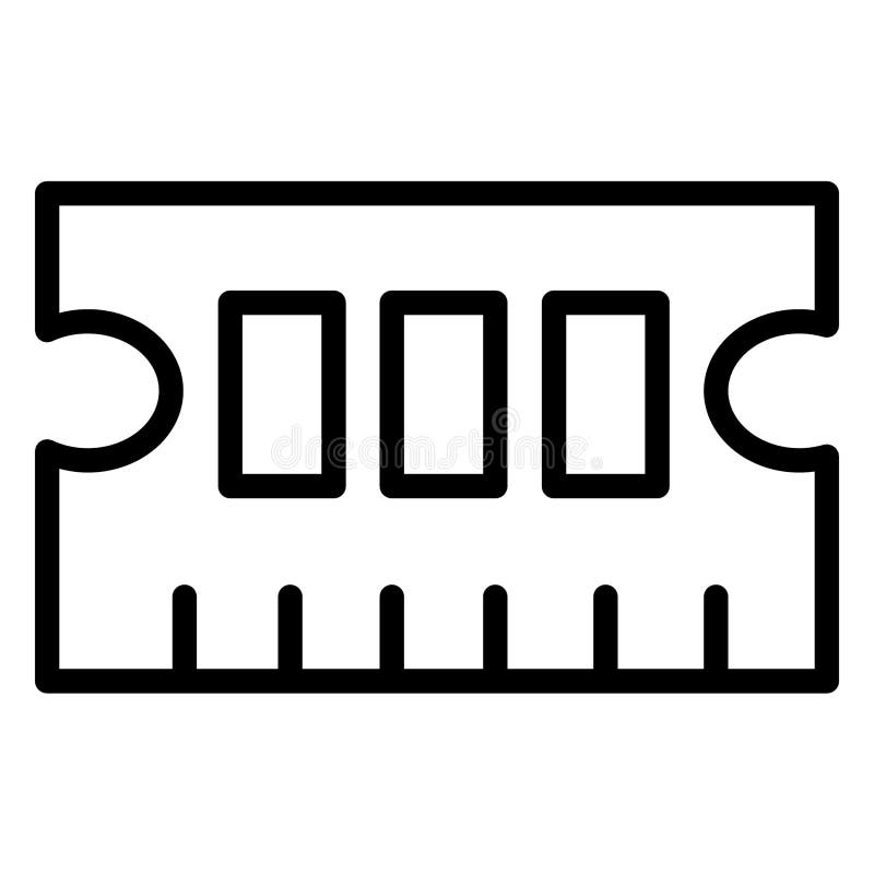 Computer Memory Isolated Vector Icon Fully Editable Stock Vector ...