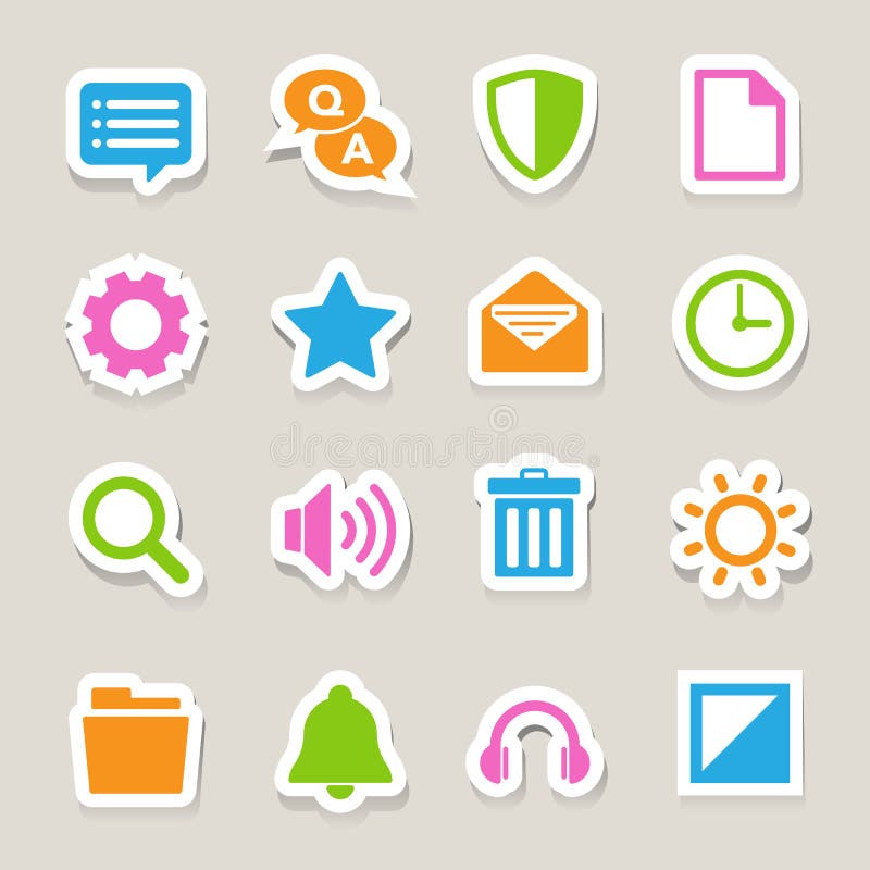 Computer menu icons set stock vector. Illustration of communication ...