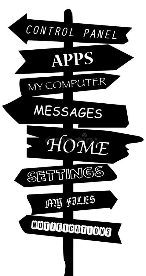 Computer menu icons set stock vector. Illustration of communication ...