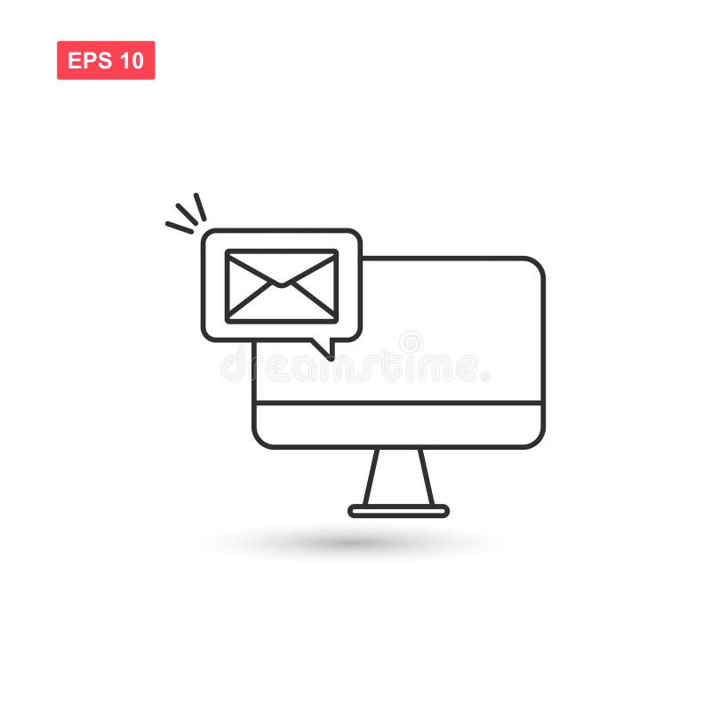 Computer with Message Icon Vectoe Isolated 4 Stock Vector ...