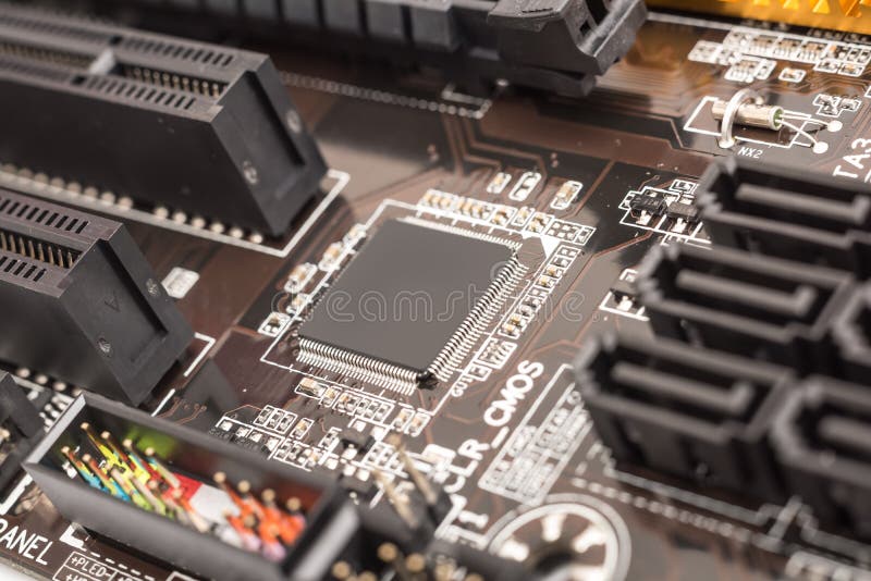 Computer Micro Chipset Circuit Stock Image - Image of closeup ...
