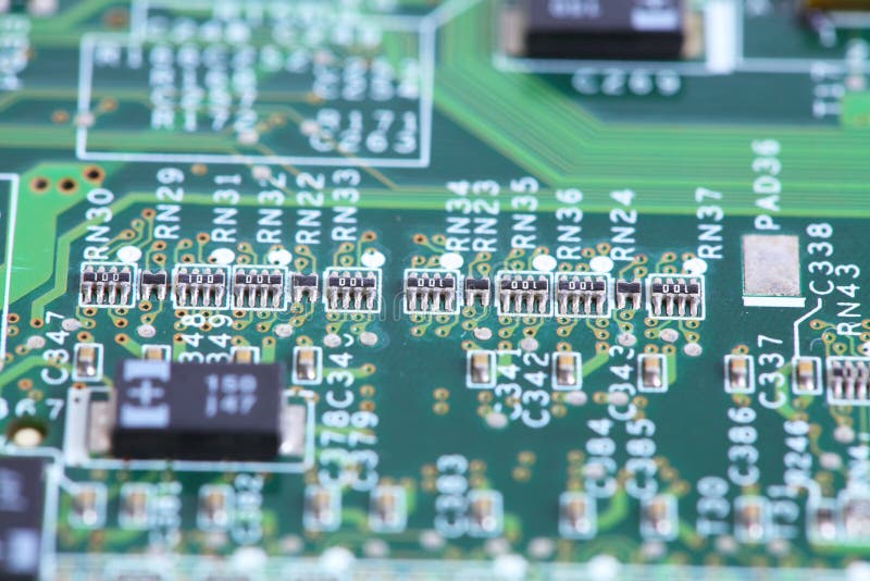 Computer Micro Circuit Board Stock Photo - Image of green, macro: 57050210