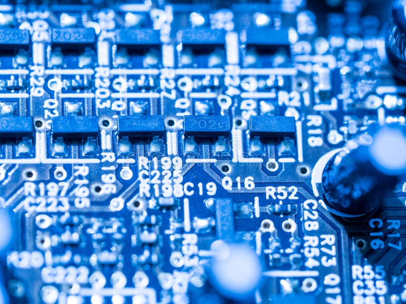 Computer Micro Circuit Board with Integrated IC Stock Image - Image of ...