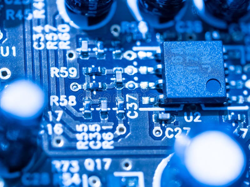 Computer Micro Circuit Board with Integrated IC Stock Photo - Image of ...