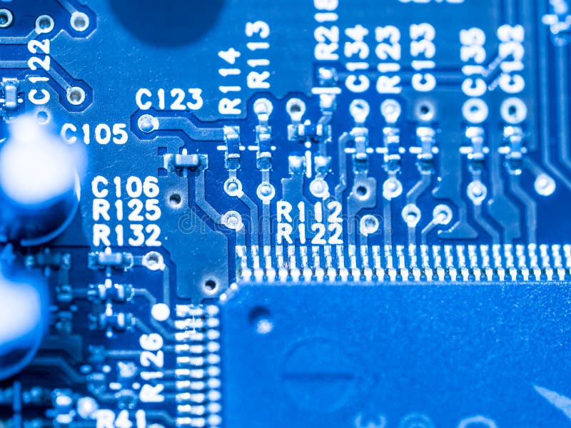 Computer Micro Circuit Board with Integrated IC Stock Photo - Image of ...