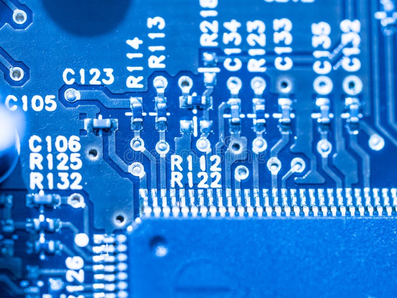Computer Micro Circuit Board with Integrated IC Stock Image - Image of ...