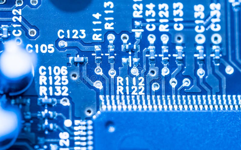 Computer Micro Circuit Board with Integrated IC Stock Photo - Image of ...