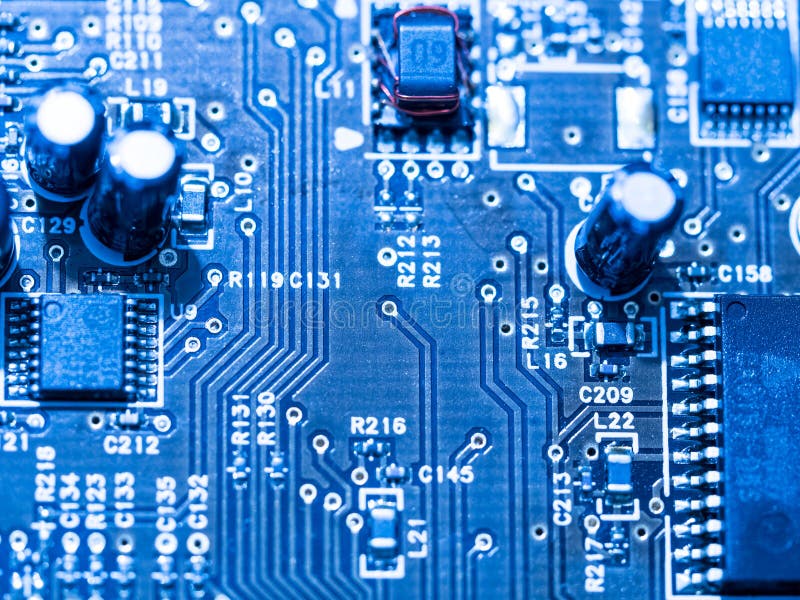 Computer Micro Circuit Board with Integrated IC Stock Image - Image of ...