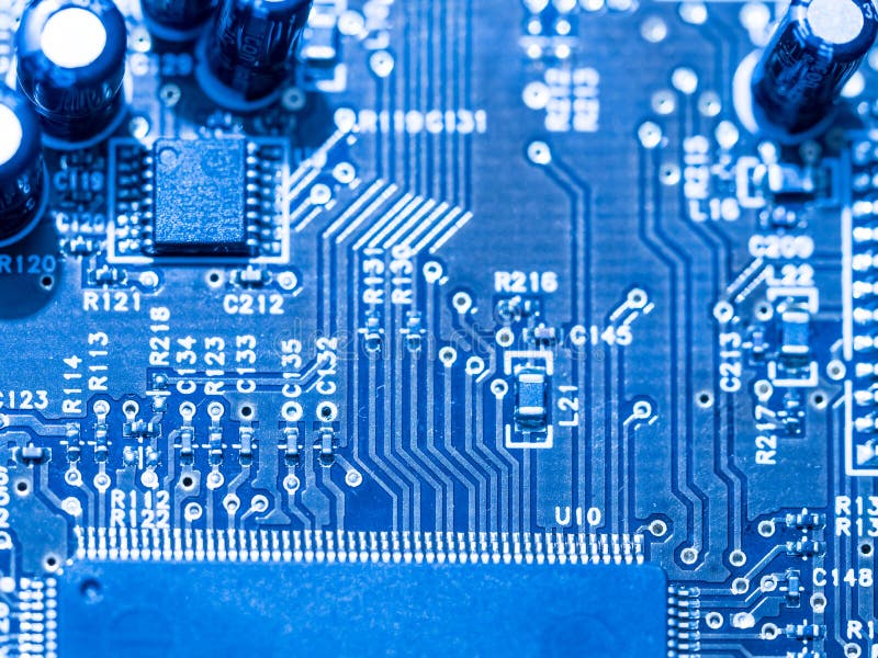 Computer Micro Circuit Board with Integrated IC Stock Photo - Image of ...