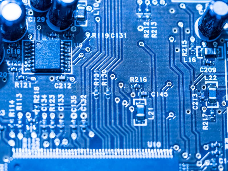 Computer Micro Circuit Board with Integrated IC Stock Image - Image of ...