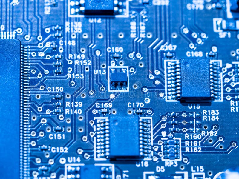 Computer Micro Circuit Board with Integrated IC Stock Photo - Image of ...