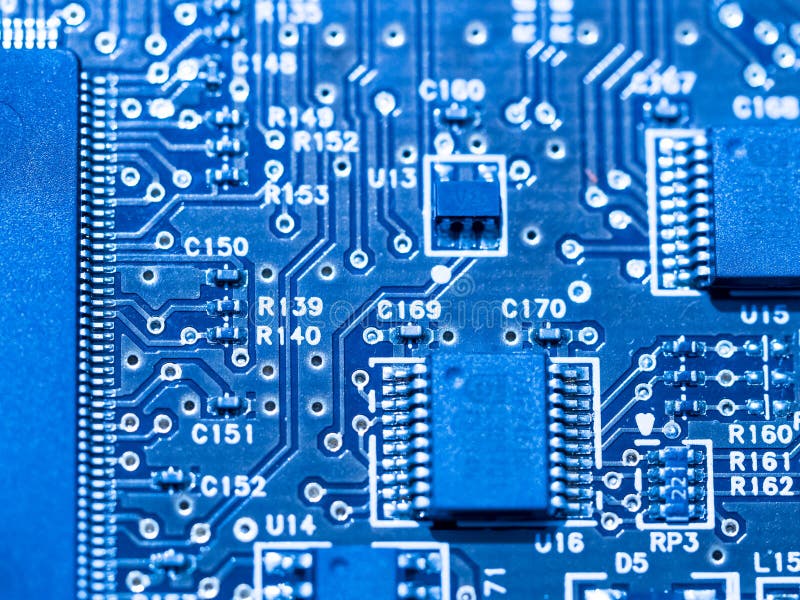Computer Micro Circuit Board with Integrated IC Stock Image - Image of ...