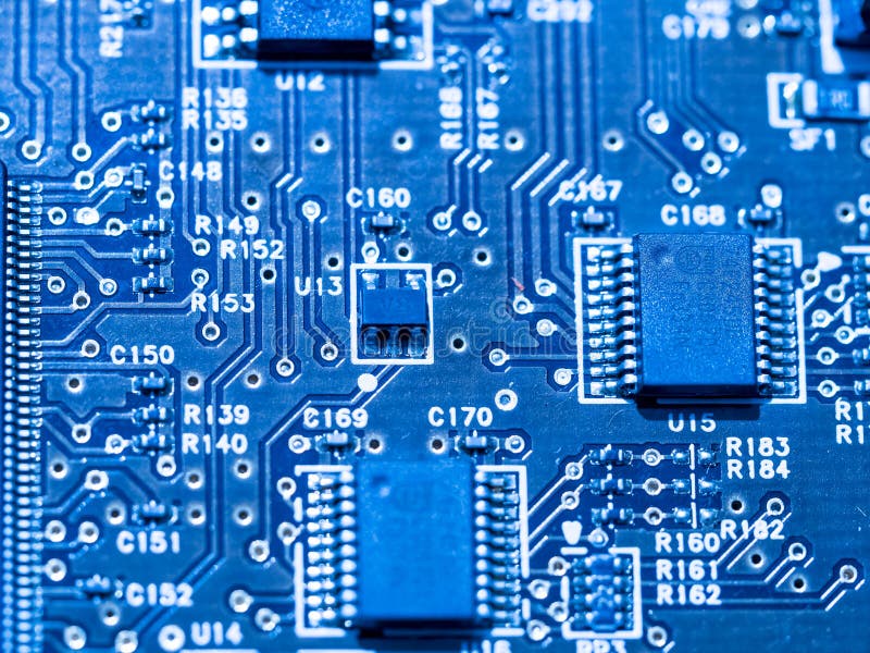 Computer Micro Circuit Board with Integrated IC Stock Image - Image of ...