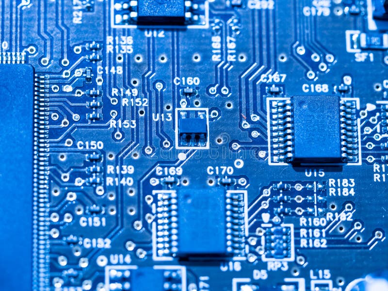 Computer Micro Circuit Board with Integrated IC Stock Photo - Image of ...