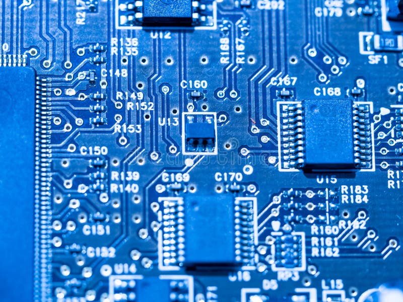 Computer Micro Circuit Board with Integrated IC Stock Photo - Image of ...