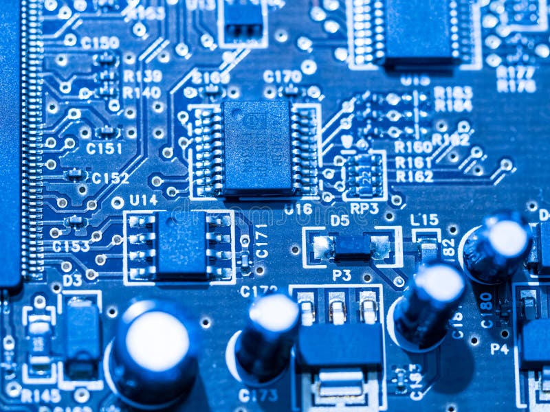 Computer Micro Circuit Board with Integrated IC Stock Photo - Image of ...