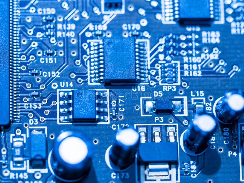Computer Micro Circuit Board with Integrated IC Stock Image - Image of ...