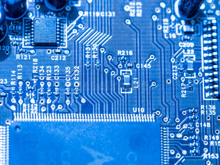 Computer Micro Circuit Board with Integrated IC Stock Photo - Image of ...