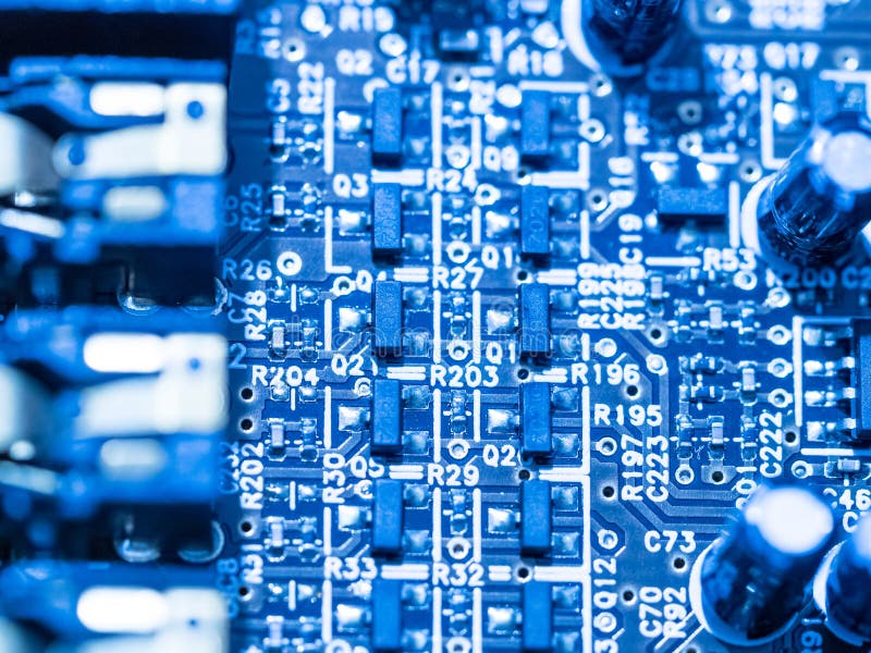 Computer Micro Circuit Board with Integrated IC Stock Image - Image of ...