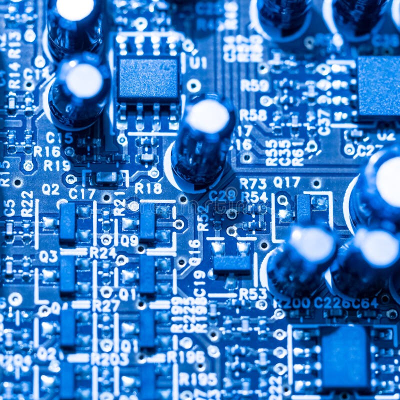 Computer Micro Circuit Board with Integrated IC Stock Image - Image of ...