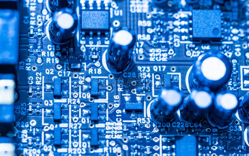 Computer Micro Circuit Board with Integrated IC Stock Image - Image of ...