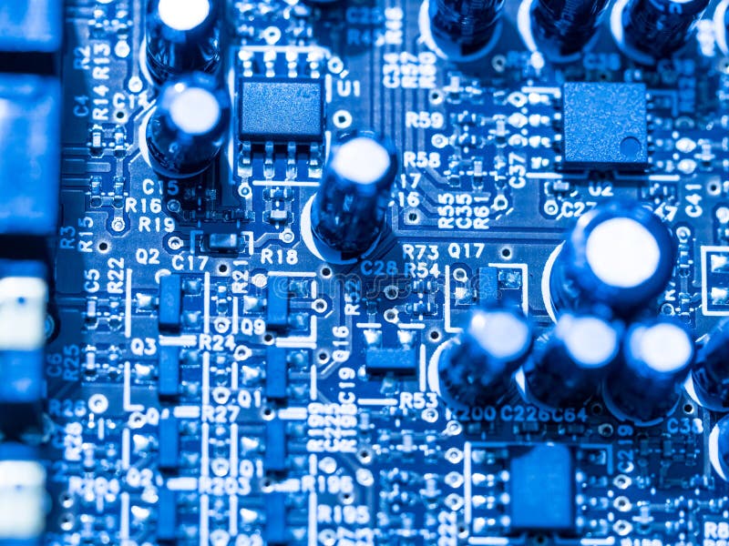 Computer Micro Circuit Board with Integrated IC Stock Photo - Image of ...