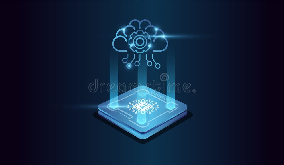 The Computer Microchip, and Binary Code in Digital Brain Form Compose ...