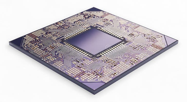 A Computer Microchip Featuring a Complex Network of Metallic Circuits ...