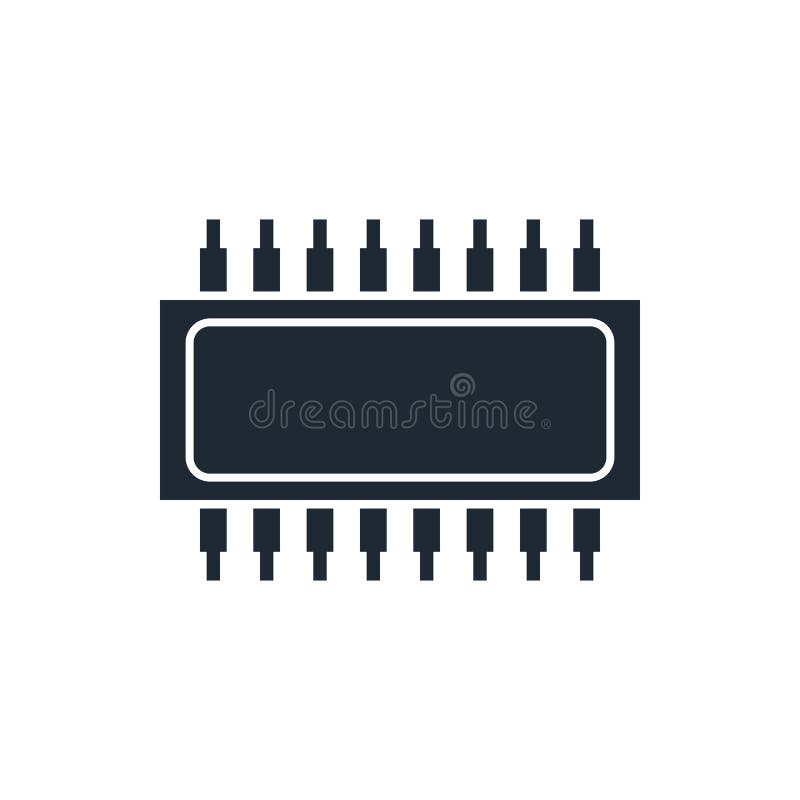 Computer Microchip icon stock vector. Illustration of binary - 189114212